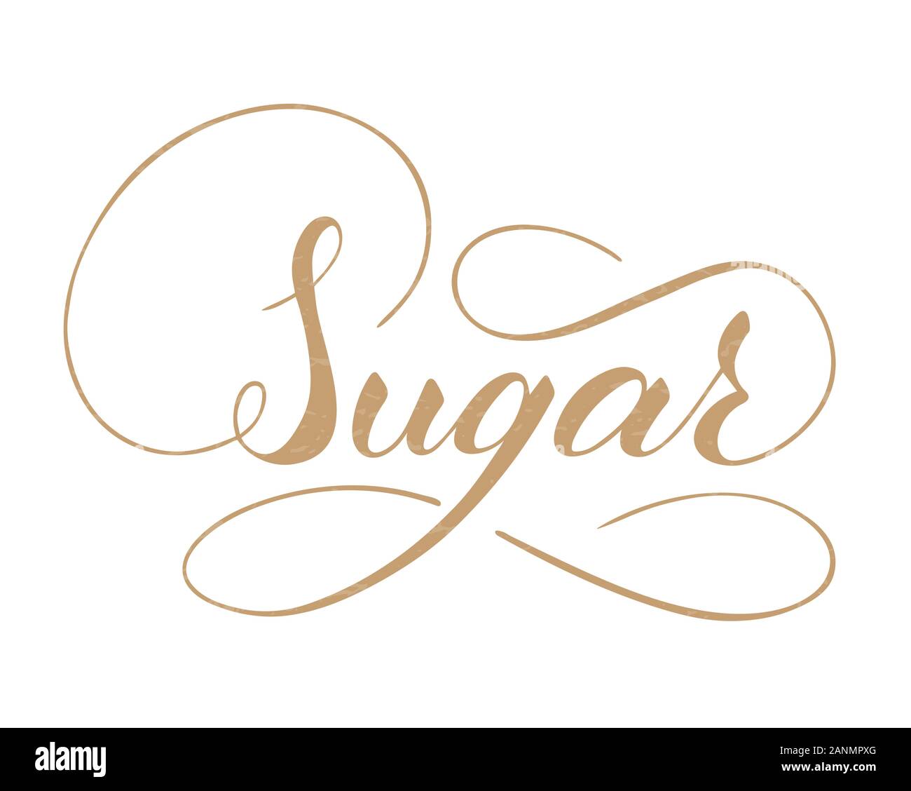 Vector hand written sugar text isolated on white background. Kitchen ...