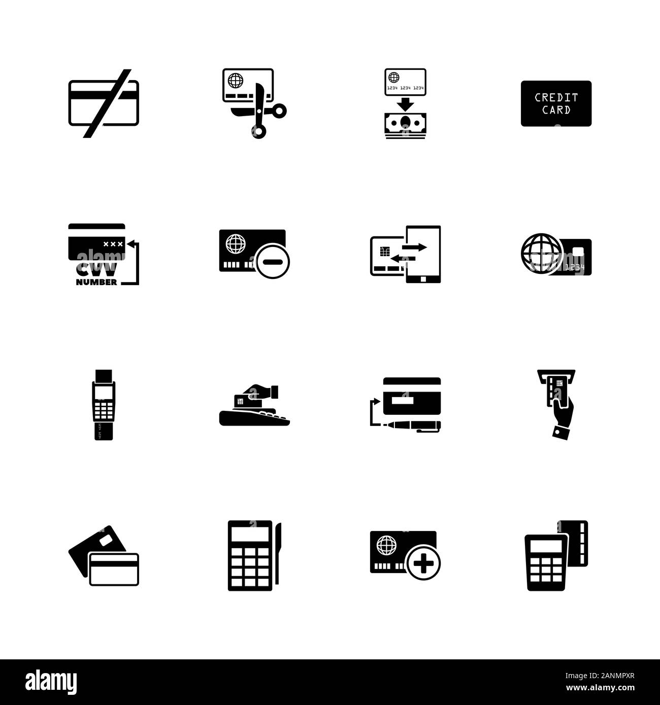 Credit Cards icons - Expand to any size - Change to any colour. Flat ...