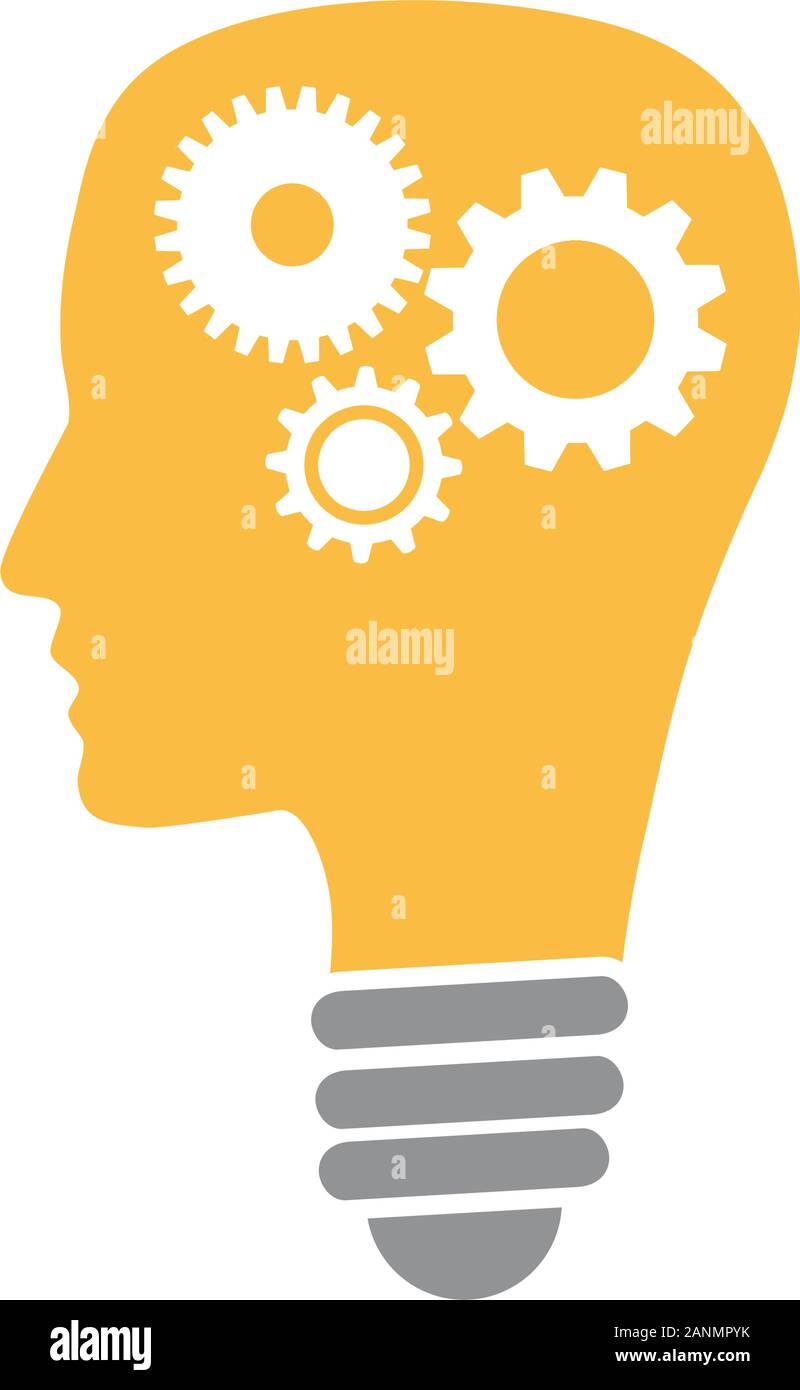 Vector concept startup. Head with gears Stock Vector Image & Art - Alamy