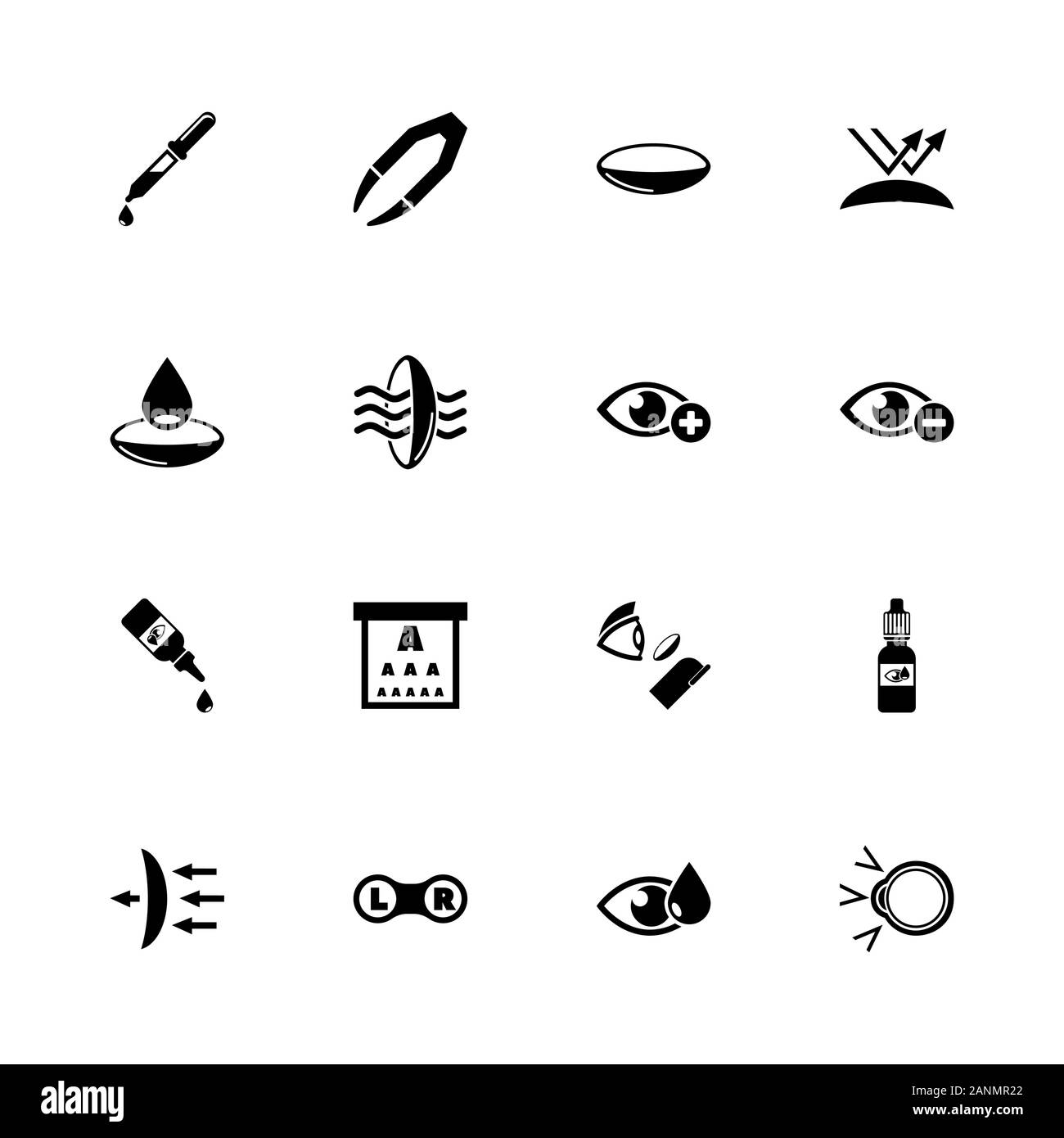 Eye Lens icons - Expand to any size - Change to any colour. Flat Vector ...
