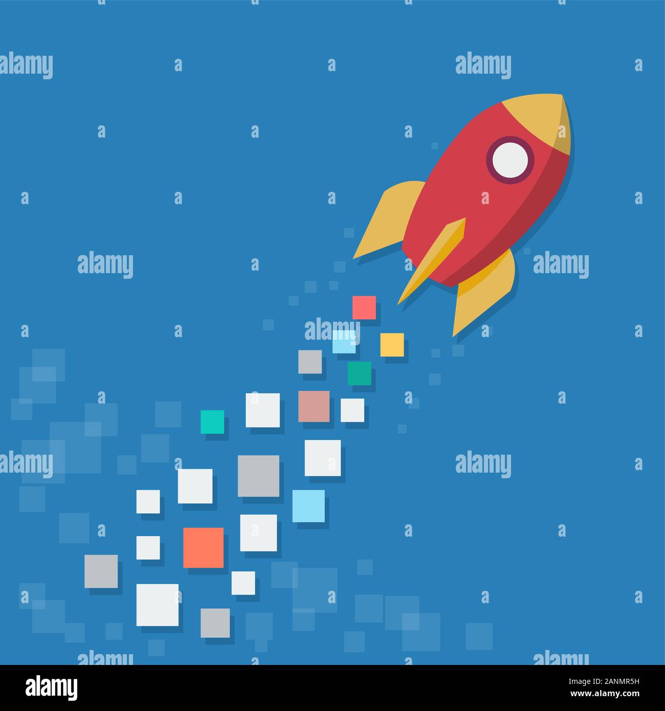 Concept of startup. Digital rocket Stock Vector Image & Art - Alamy