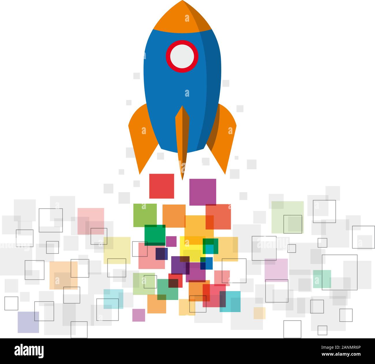 Concept of startup. Digital rocket Stock Vector Image & Art - Alamy