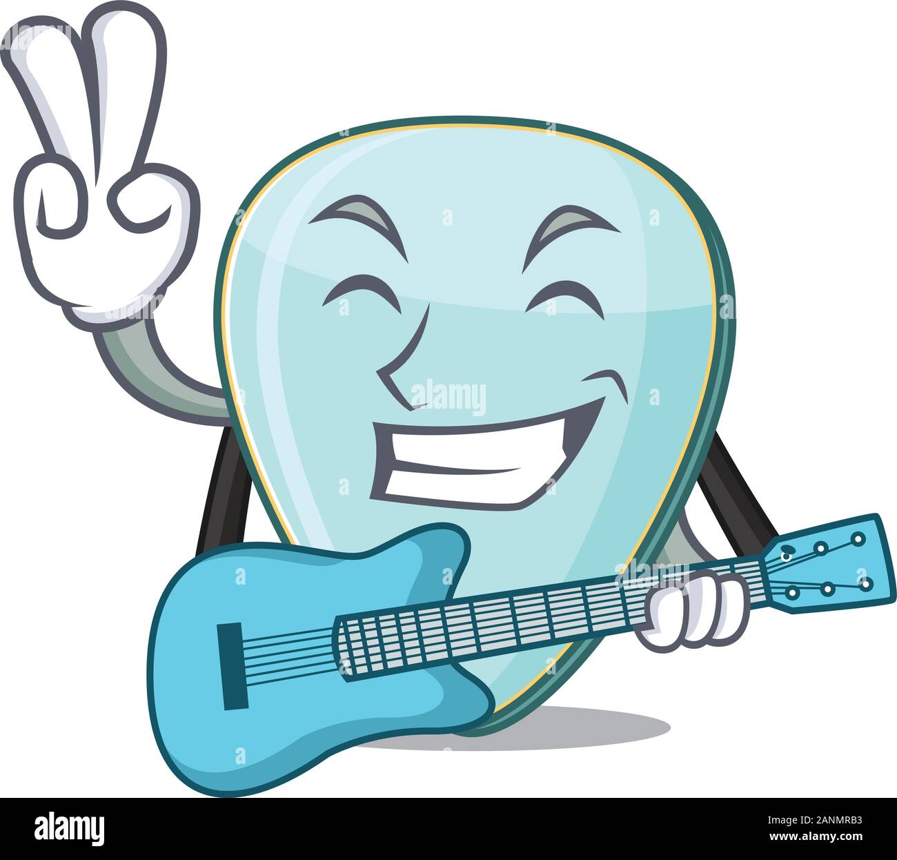 A mascot of guitar plectrum performance with guitar Stock Vector Image ...
