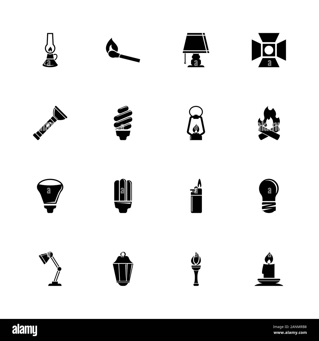 Light Source icons - Expand to any size - Change to any colour. Flat ...