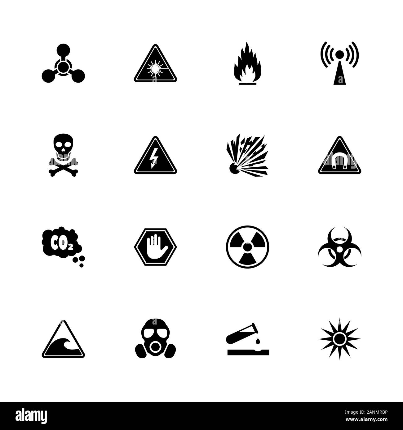 Danger icons - Expand to any size - Change to any colour. Flat Vector ...