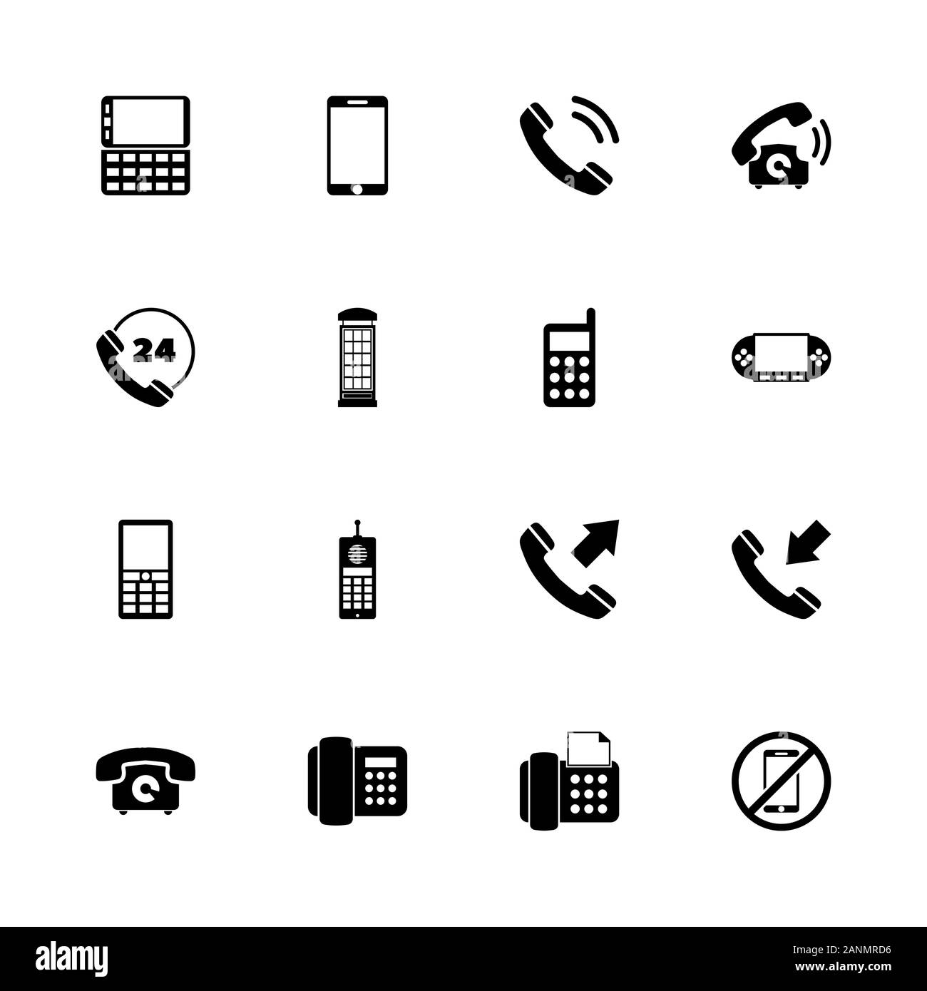 Phones icons - Expand to any size - Change to any colour. Flat Vector ...