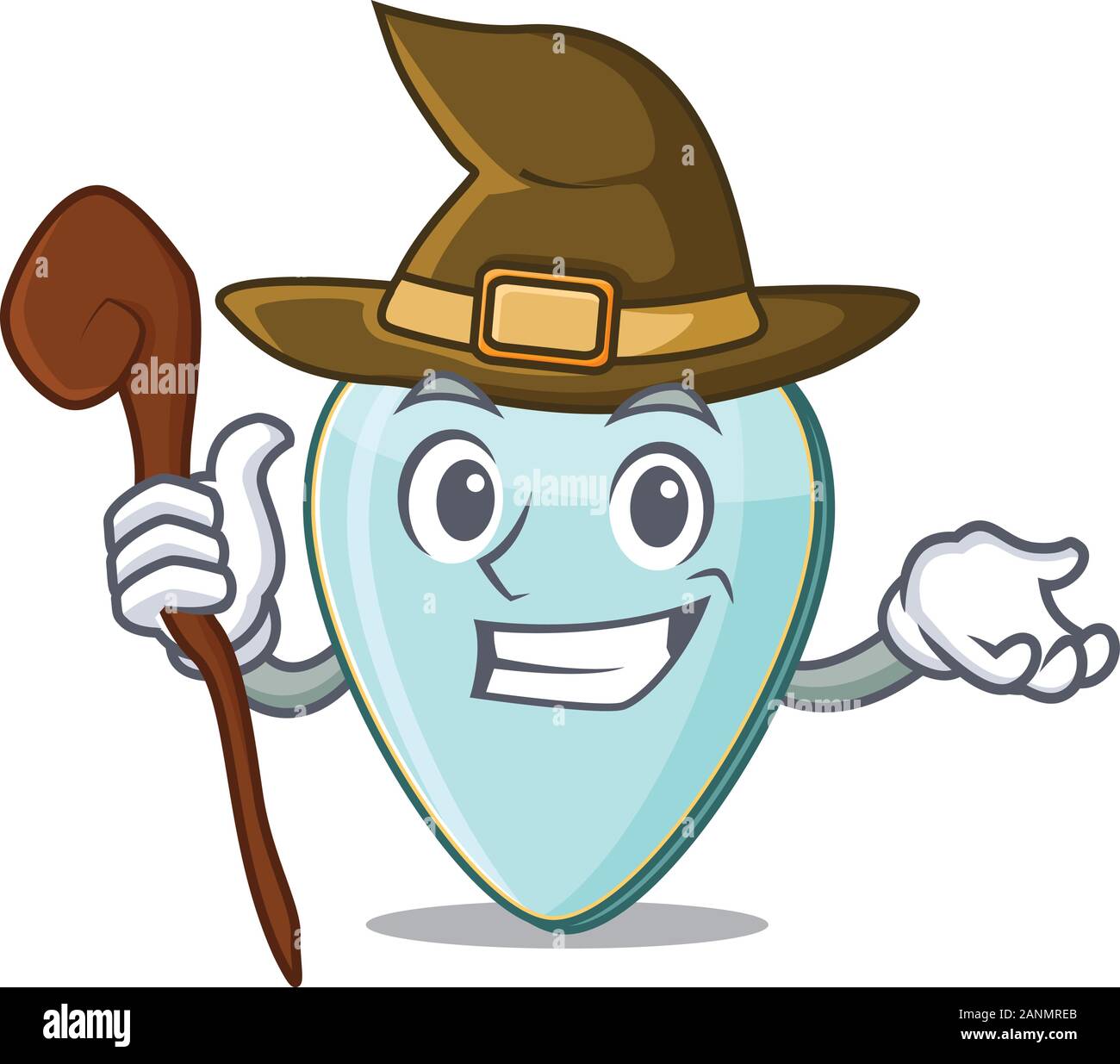 cartoon mascot style of guitar plectrum dressed as a witch Stock Vector ...