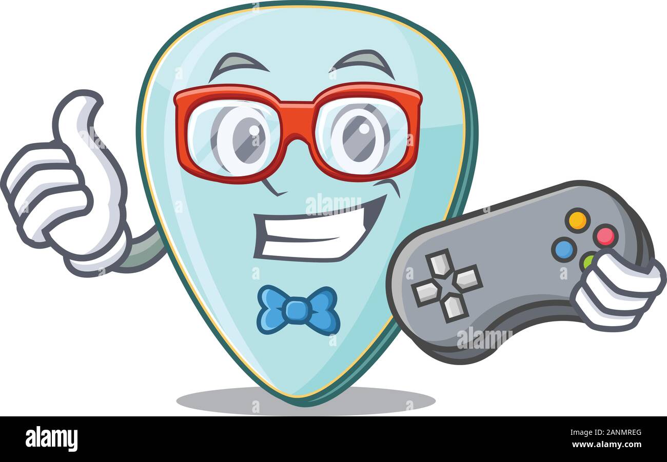 Smiley gamer guitar plectrum cartoon mascot style Stock Vector Image ...