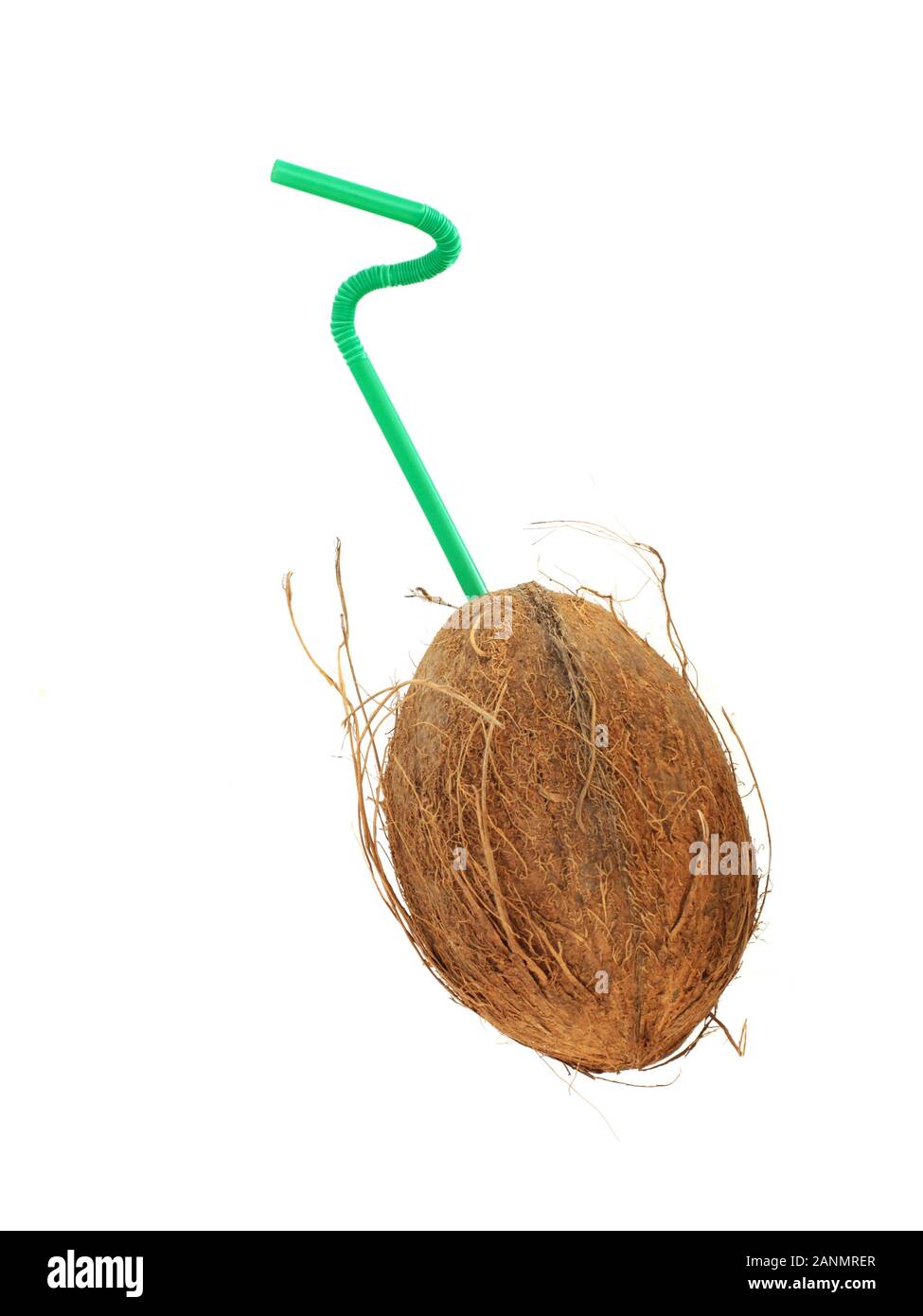Straw and coco. Isolated object Stock Photo - Alamy
