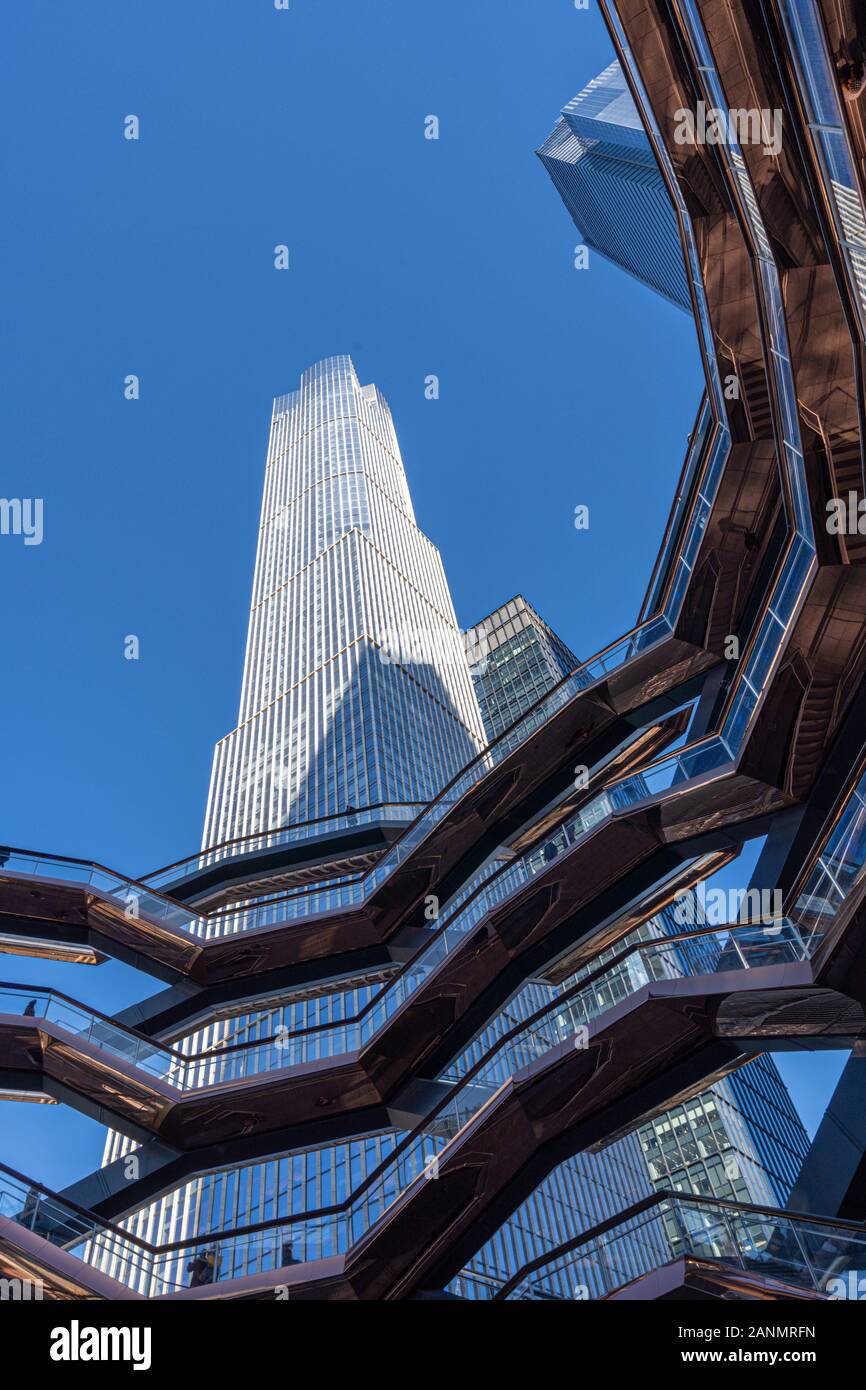 Skyscraper from the vessel in Hudson Yards.Manhattan. Manhattan Stock ...