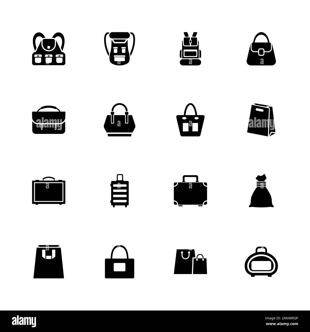 Bag icons - Expand to any size - Change to any colour. Flat Vector ...