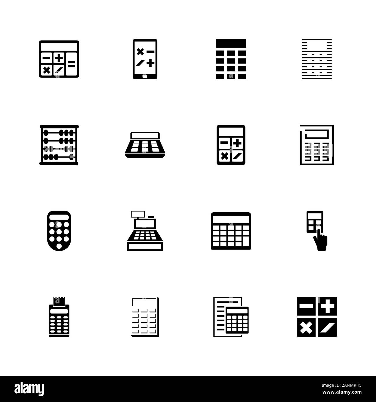 Calculation icons - Expand to any size - Change to any colour. Flat ...