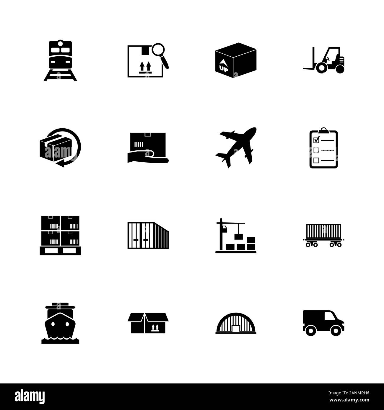 Cargo icons - Expand to any size - Change to any colour. Flat Vector ...