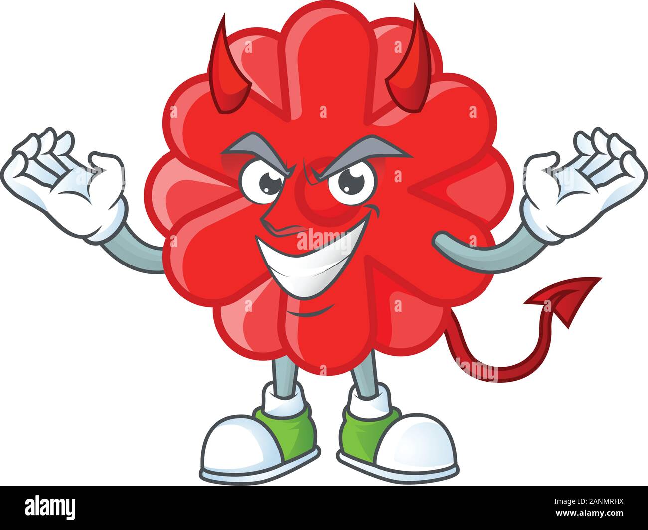 Devil chinese red flower Cartoon character design Stock Vector Image ...