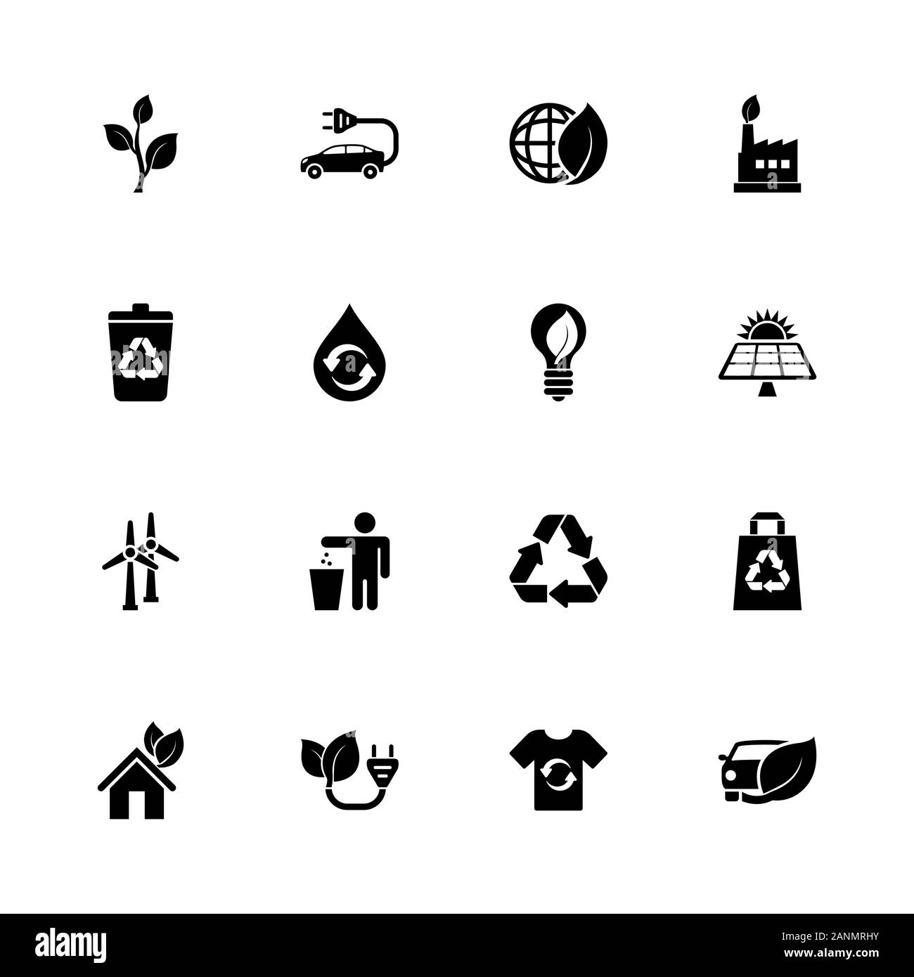 Ecological icons - Expand to any size - Change to any colour. Flat ...