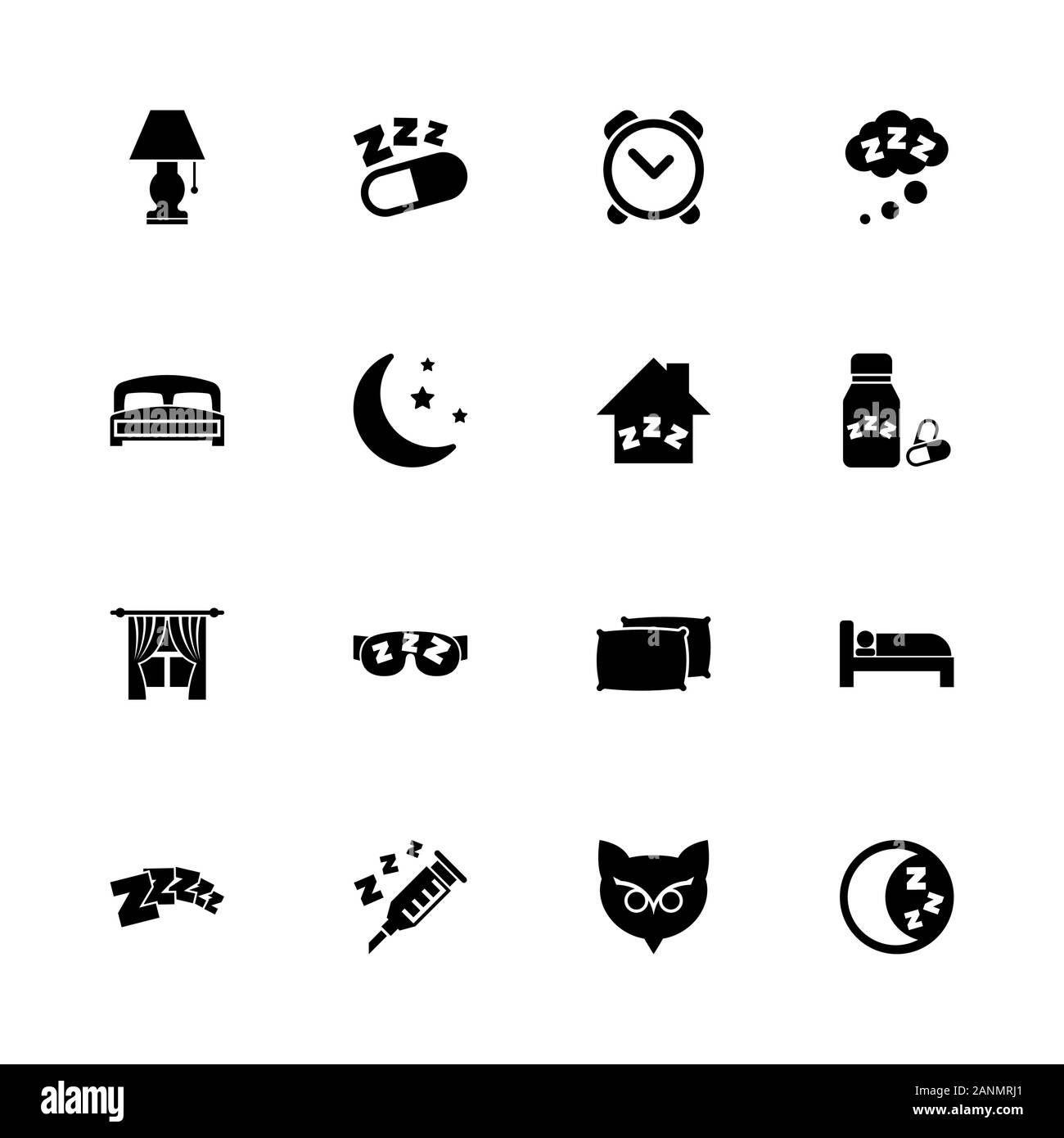 Sleep icons - Expand to any size - Change to any colour. Flat Vector ...
