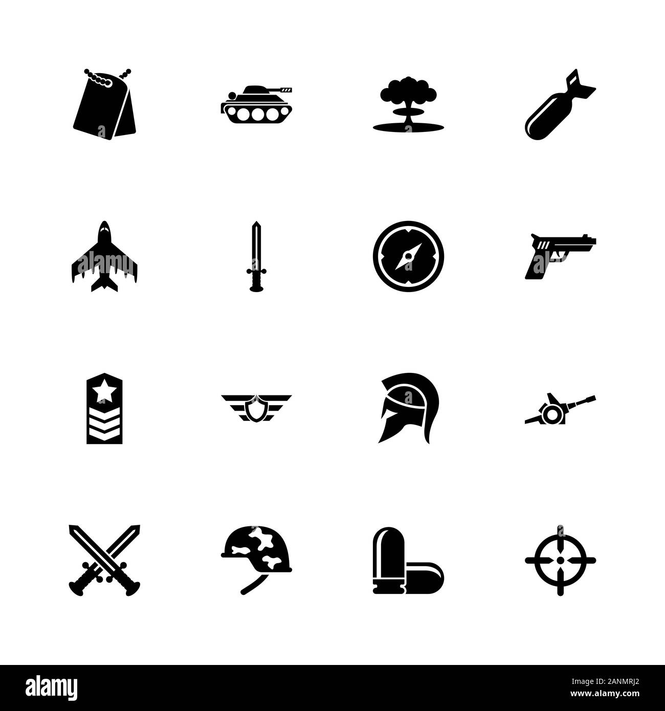 War icons - Expand to any size - Change to any colour. Flat Vector ...