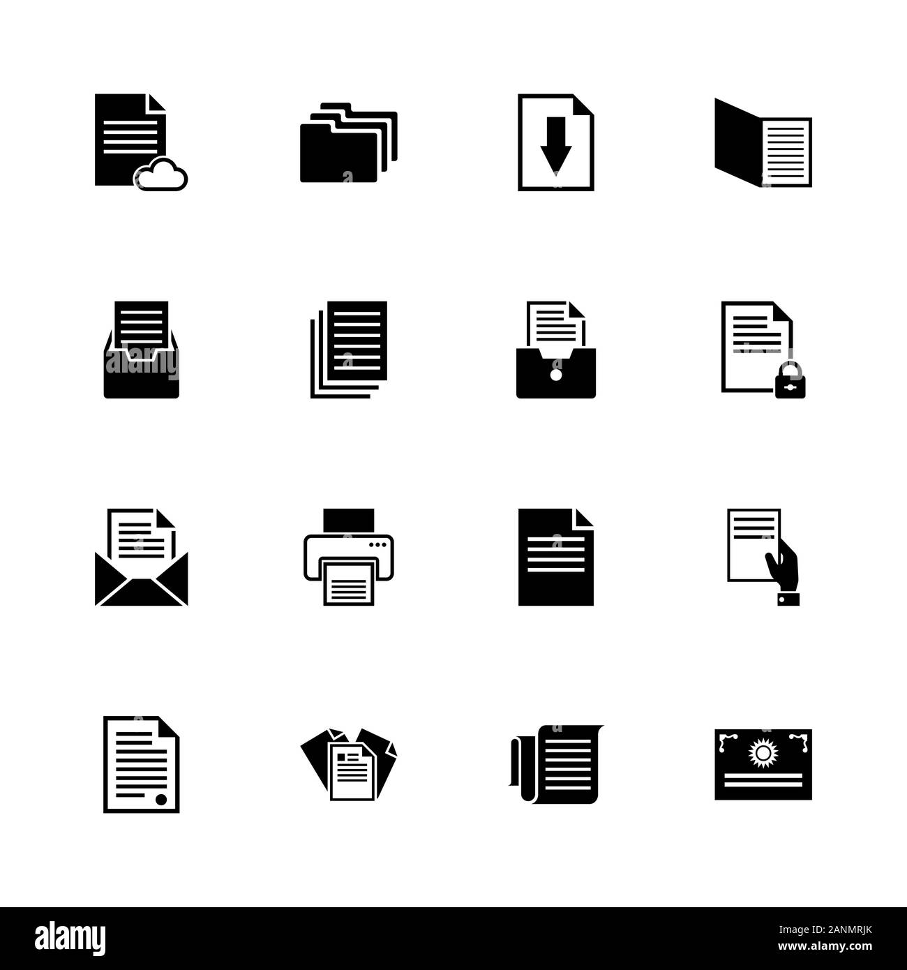 Documents icons - Expand to any size - Change to any colour. Flat ...