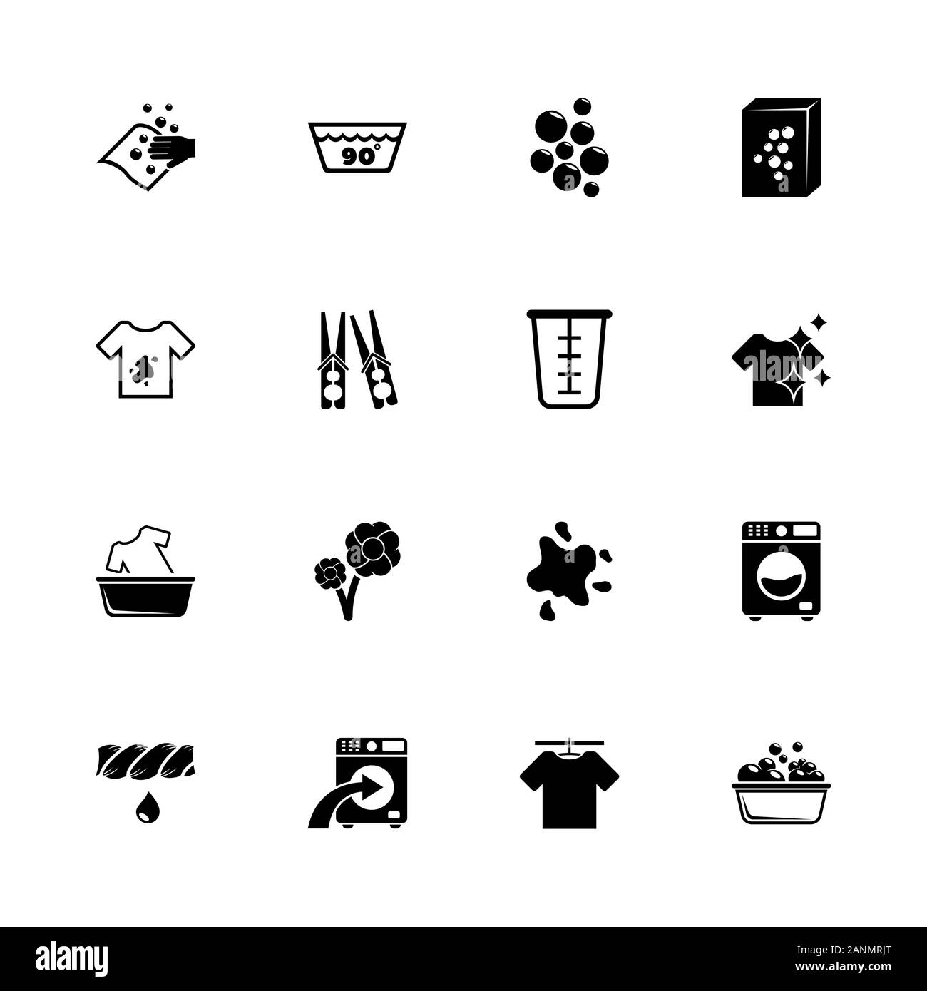 Laundry icons - Expand to any size - Change to any colour. Flat Vector ...