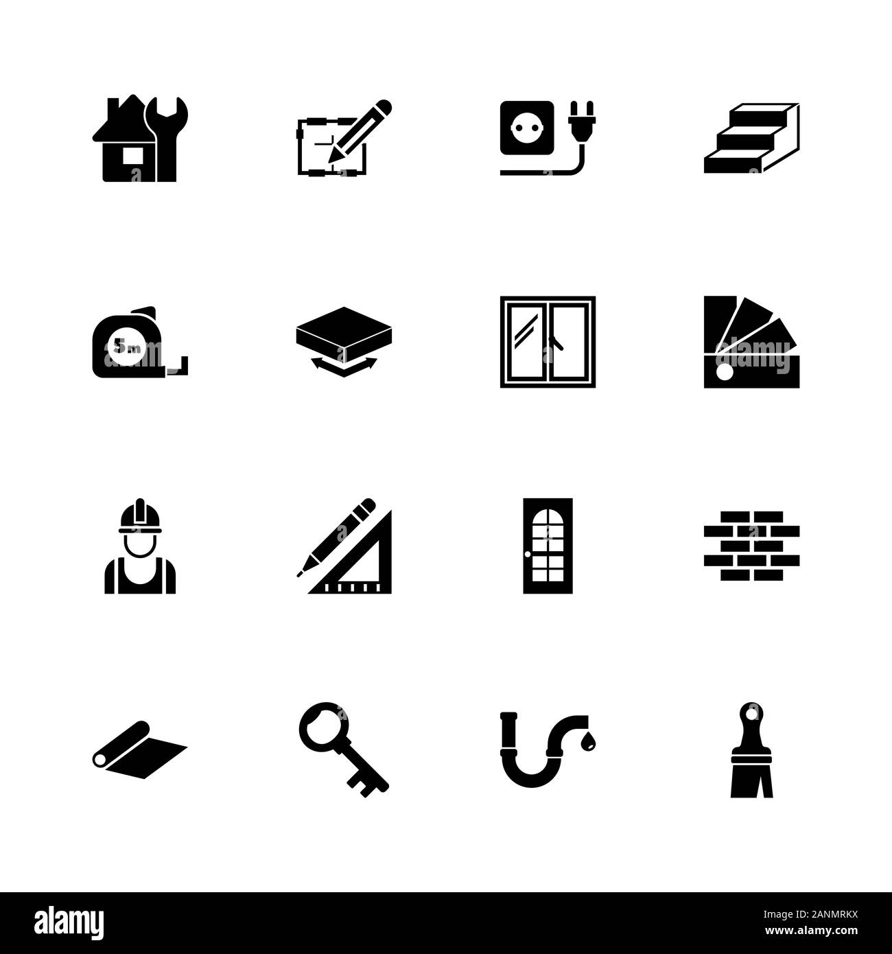 Building House icons - Expand to any size - Change to any colour. Flat ...