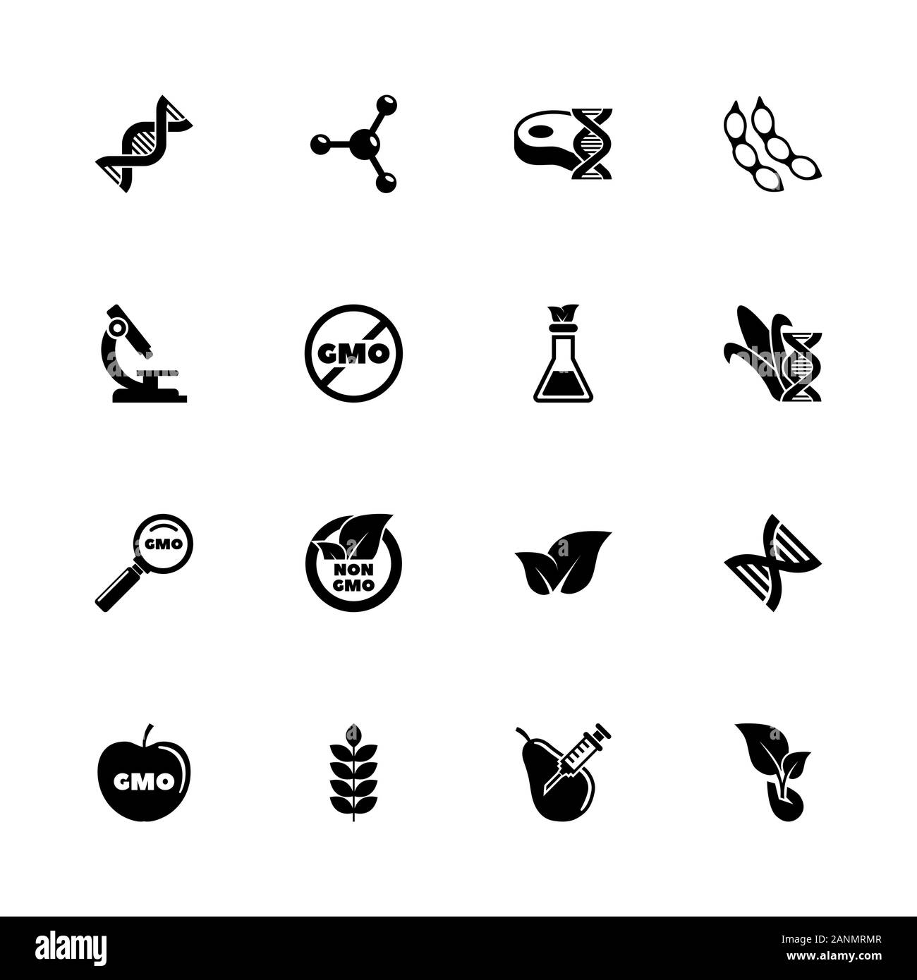 Gmo icons - Expand to any size - Change to any colour. Flat Vector ...