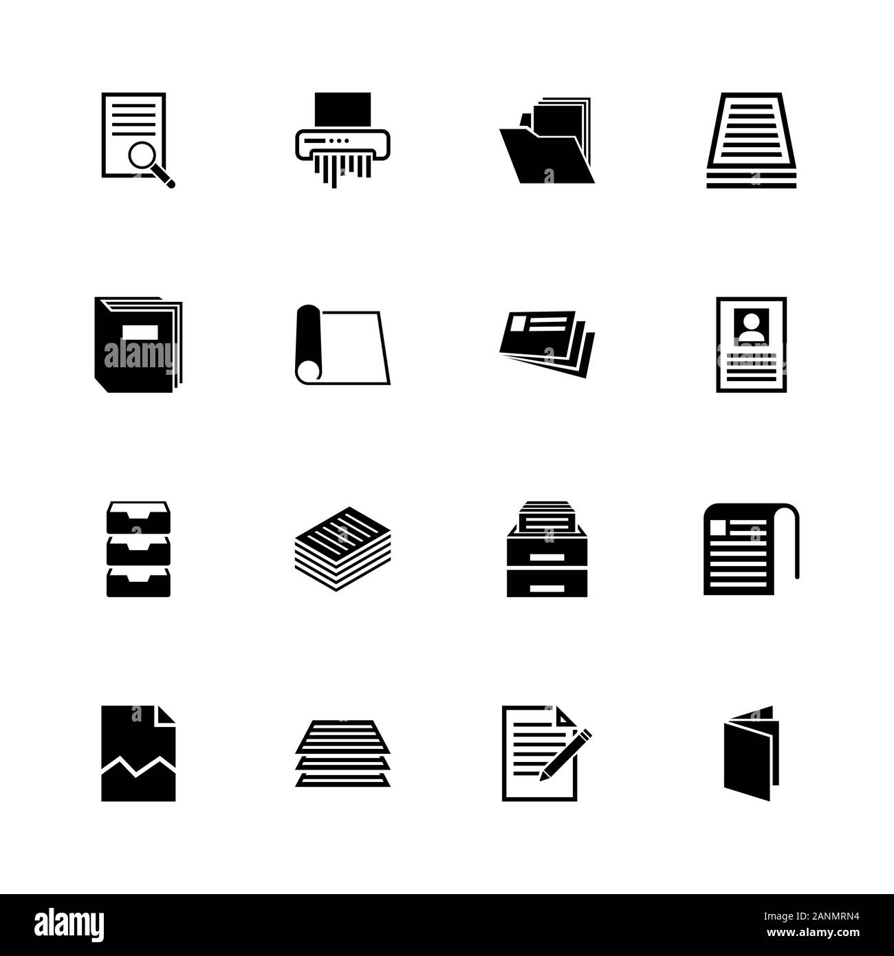 Document icons - Expand to any size - Change to any colour. Flat Vector ...