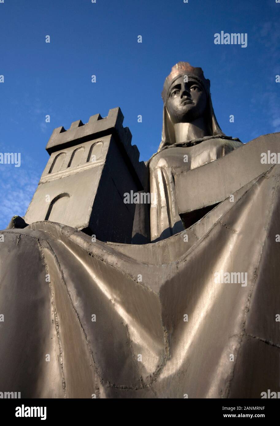 Statue of St Barbara at the roof of the Academy of Mines and Metallurgy ...