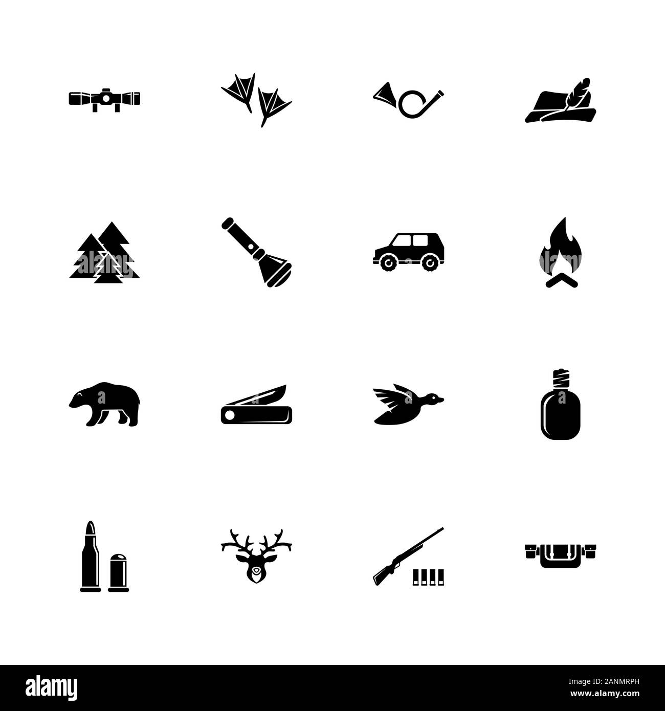 Hunting icons - Expand to any size - Change to any colour. Flat Vector ...