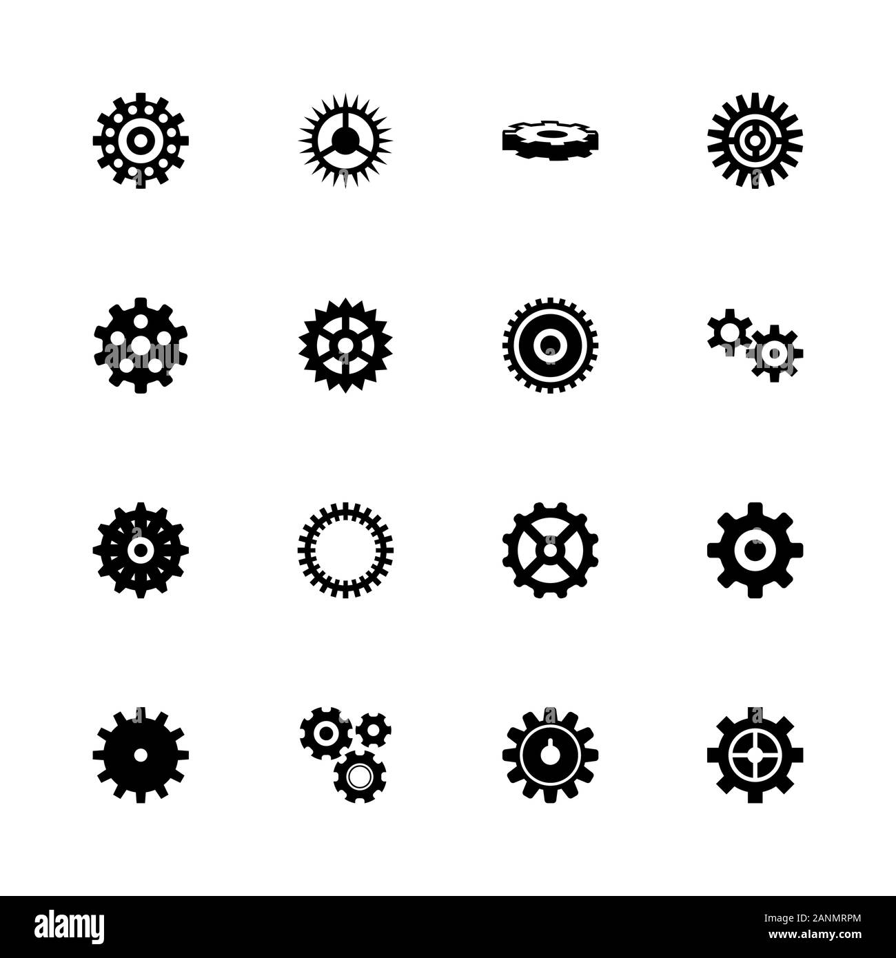 Gear icons - Expand to any size - Change to any colour. Flat Vector ...