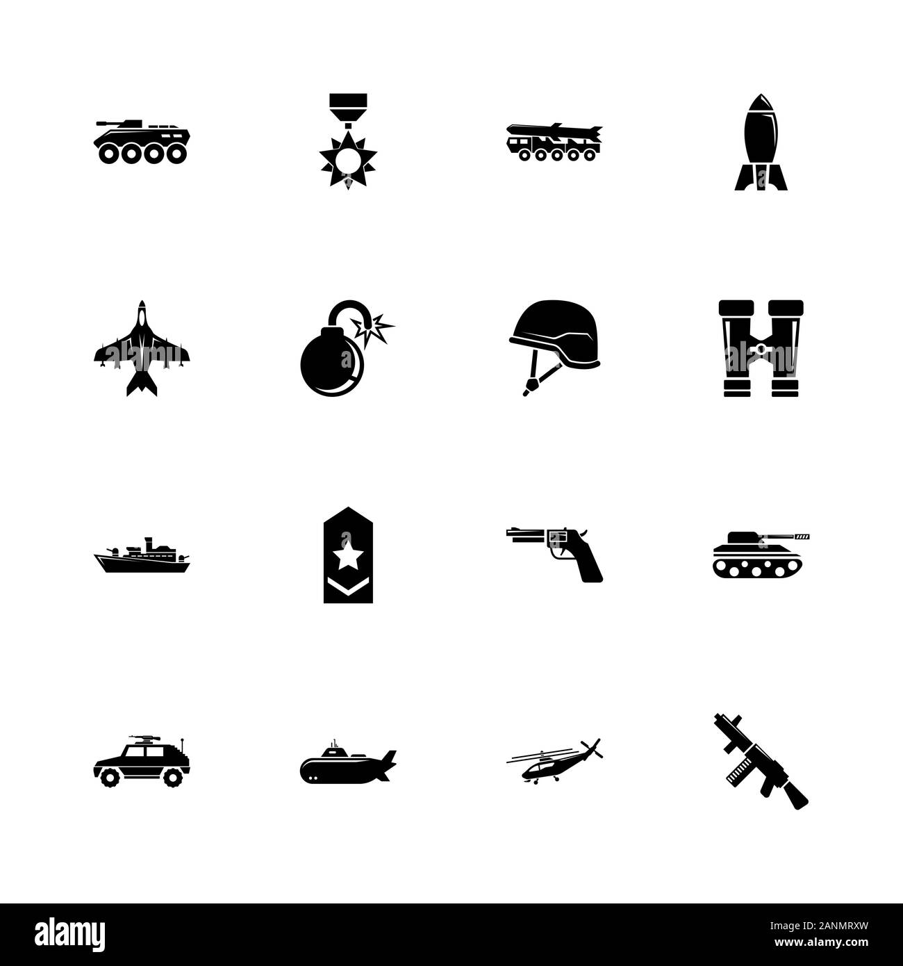 Military icons - Expand to any size - Change to any colour. Flat Vector ...
