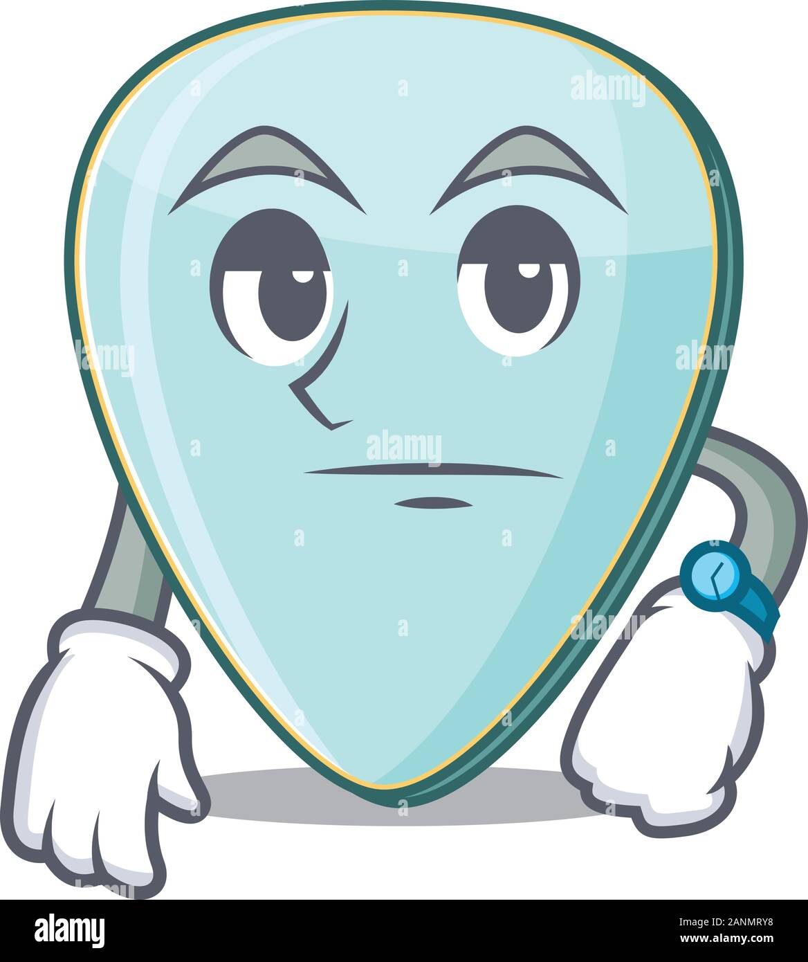 cartoon character design of guitar plectrum on a waiting gesture Stock ...