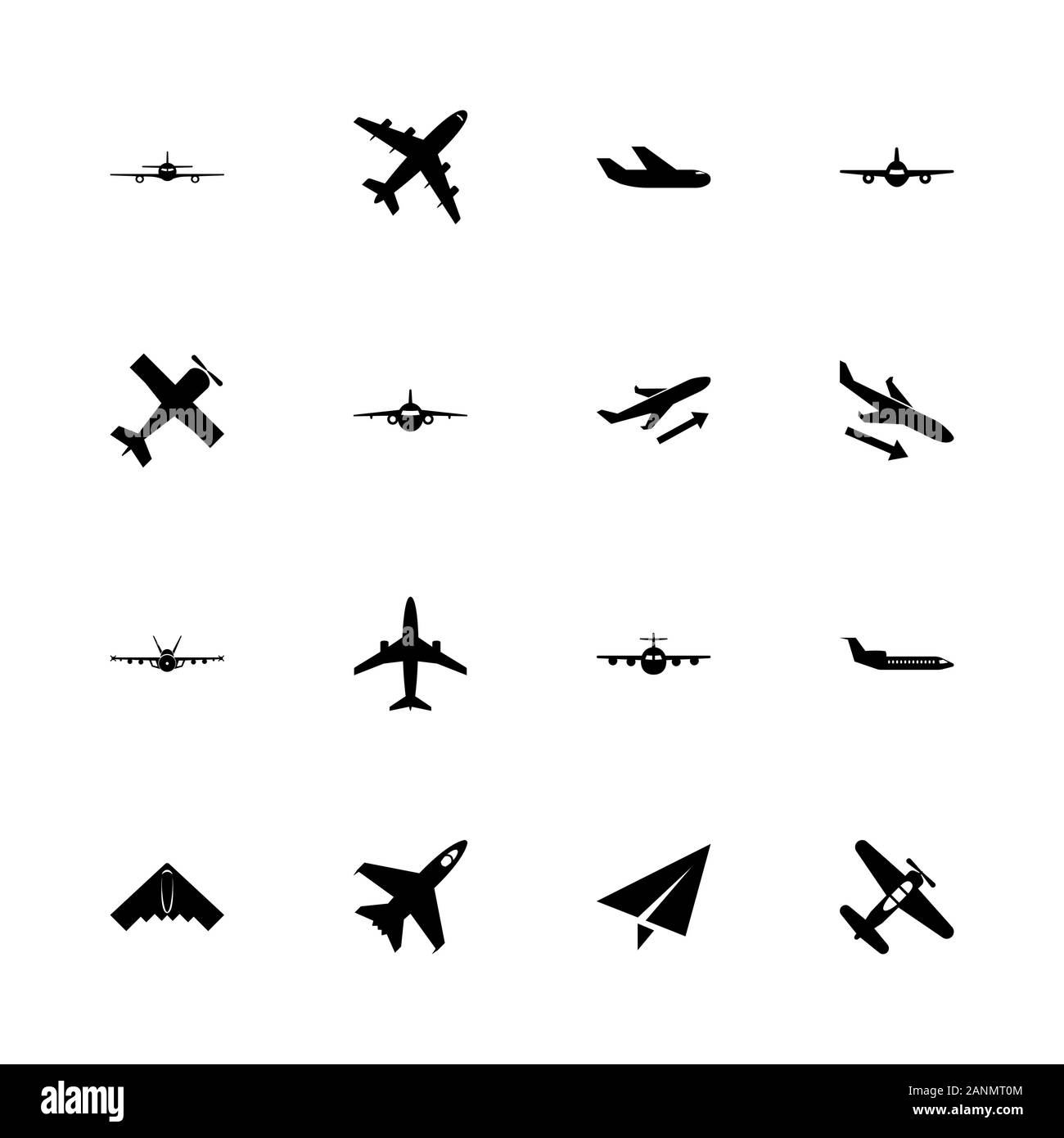 Planes icons - Expand to any size - Change to any colour. Flat Vector ...