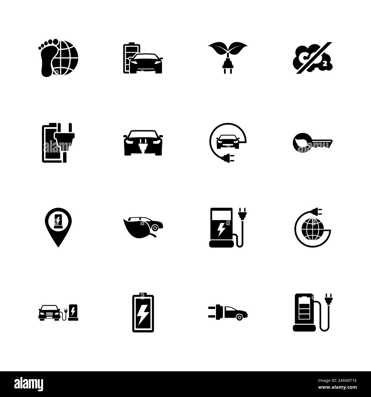 Electro Car icons - Expand to any size - Change to any colour. Flat ...