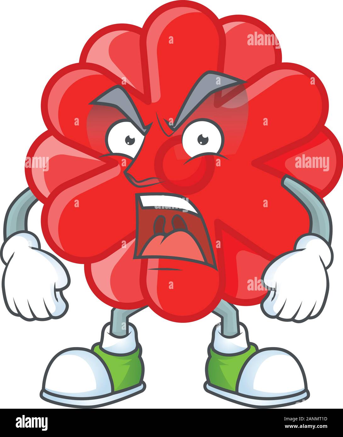 Chinese red flower cartoon character design having angry face Stock ...