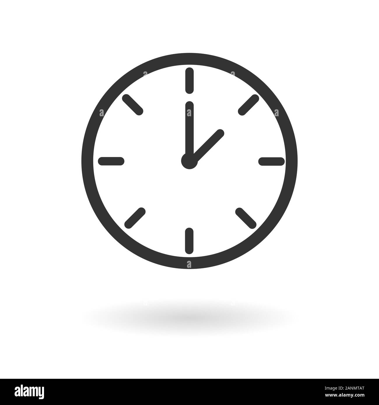 Clock and watch vector icon on white background. Flat vector clock and ...
