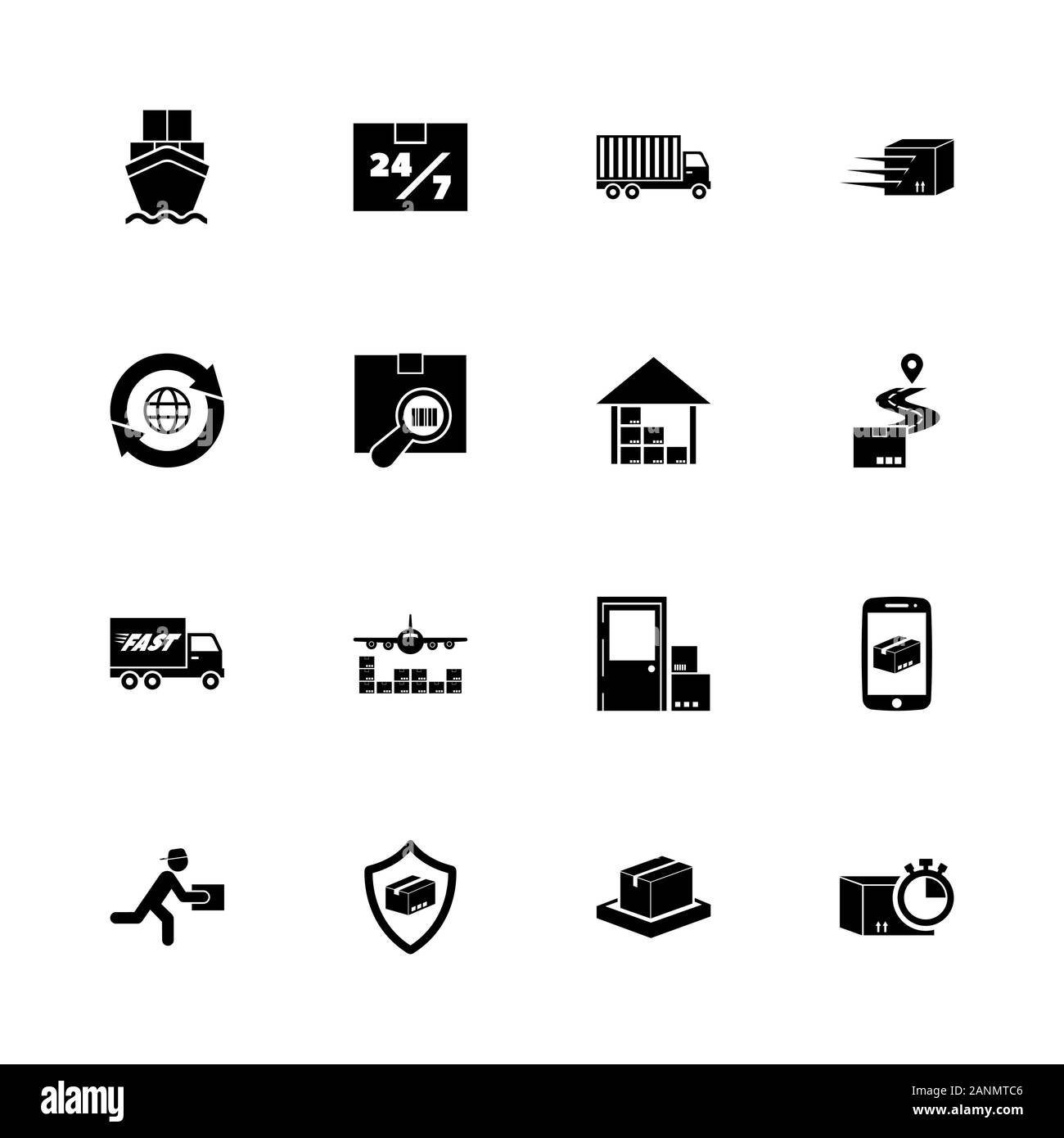 Shipping Delivery icons - Expand to any size - Change to any colour ...