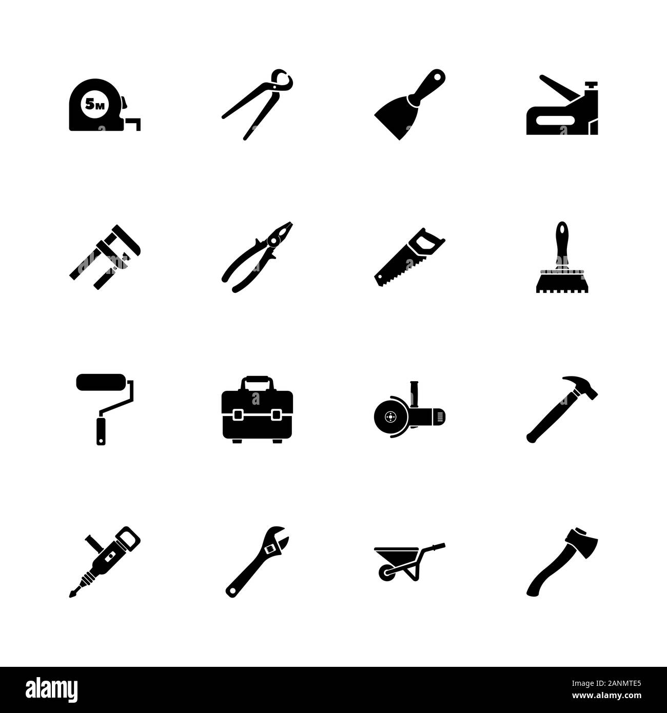 Tools icons - Expand to any size - Change to any colour. Flat Vector ...