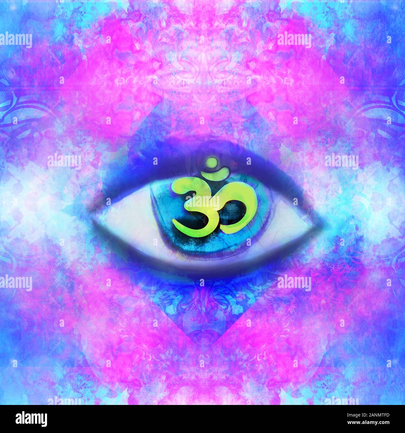 Illustration of a third eye mystical sign Stock Photo - Alamy