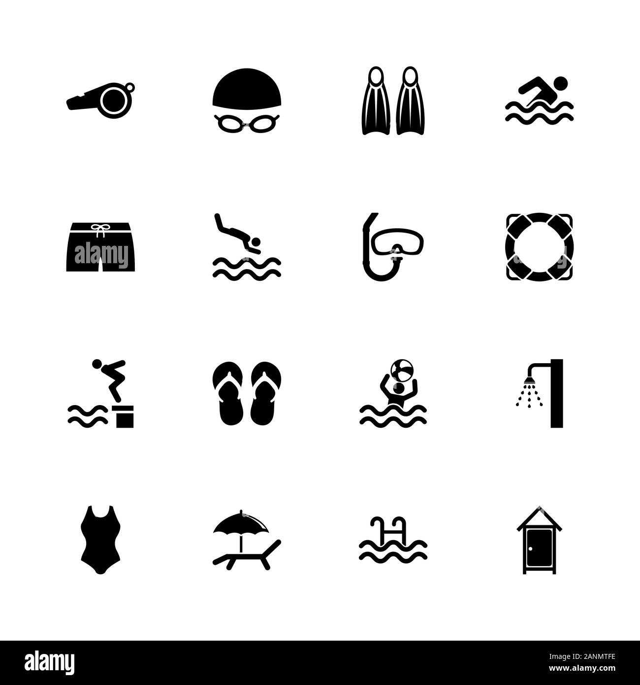Water Pool icons - Expand to any size - Change to any colour. Flat ...