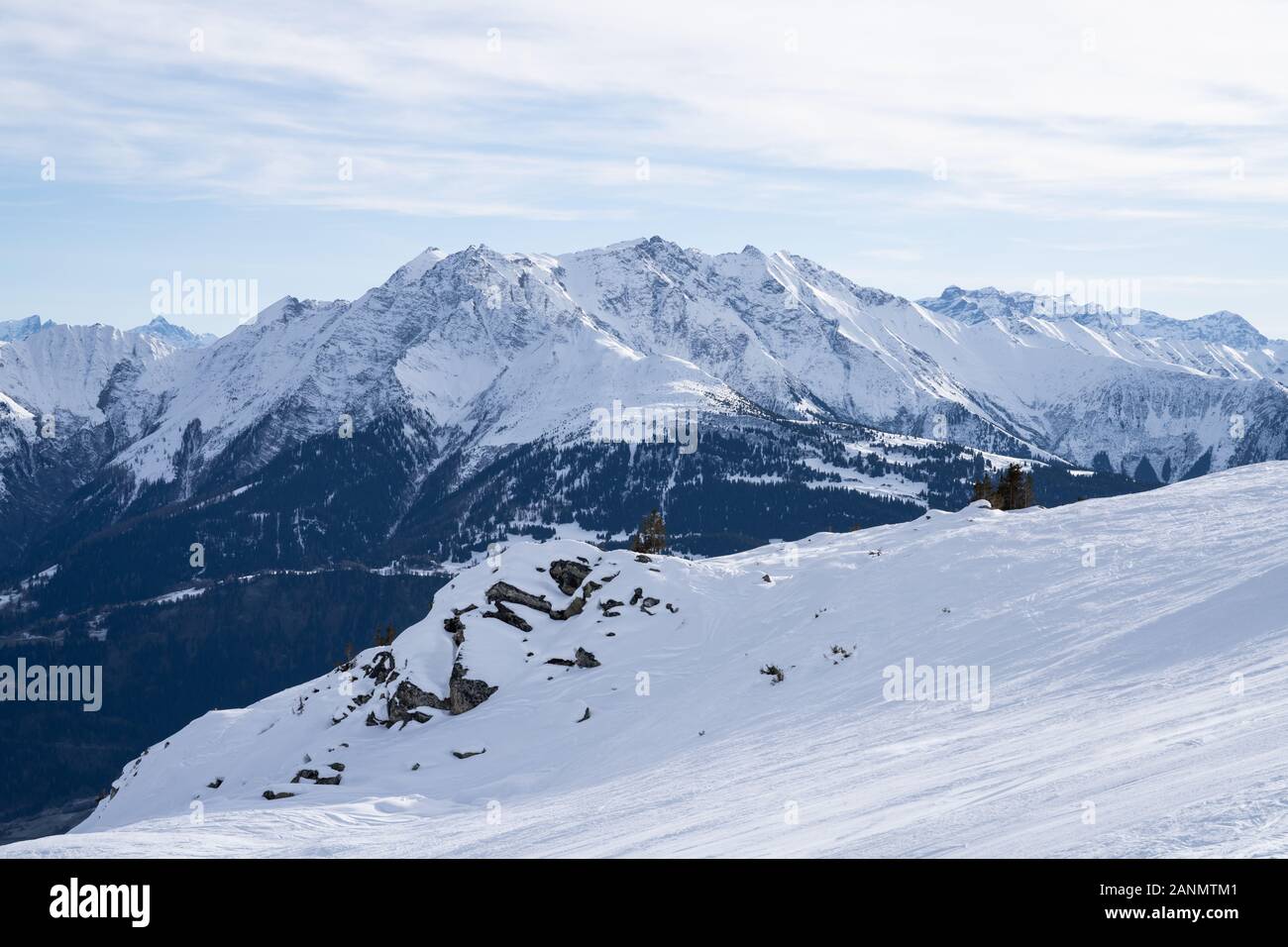 Winter Landscape Of A Ski Resort Soelden In The Oetztal Alps; Tirol ...