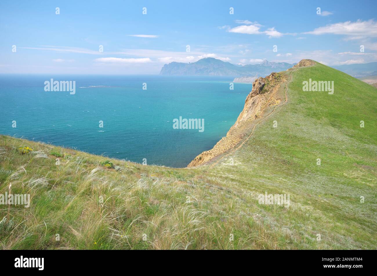 Sea and mountains spring bay. Nature landscape composition Stock Photo ...