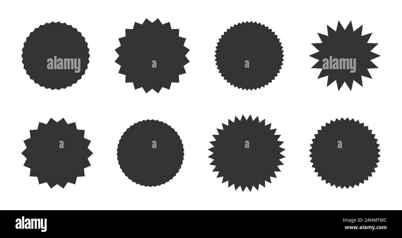 Promo sale starburst sticker and sunburst label icons. Vector set of ...