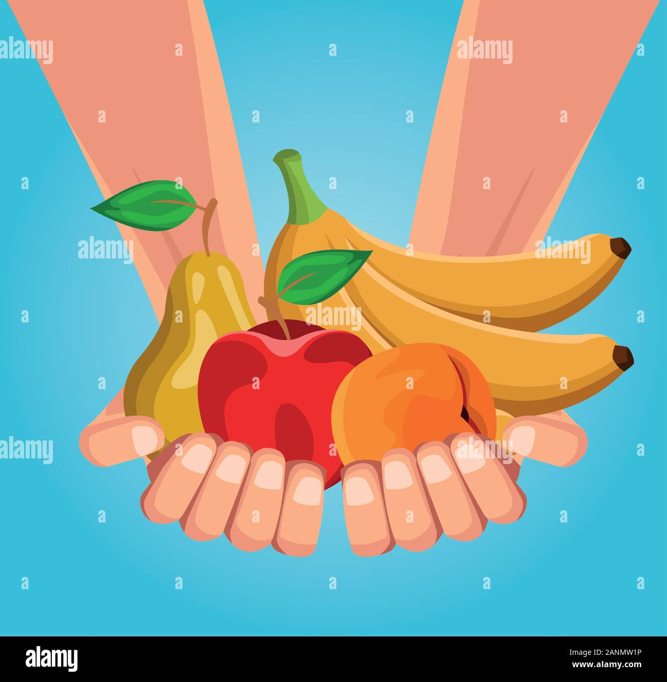 hands holding fruits, colorful design Stock Vector Image & Art - Alamy
