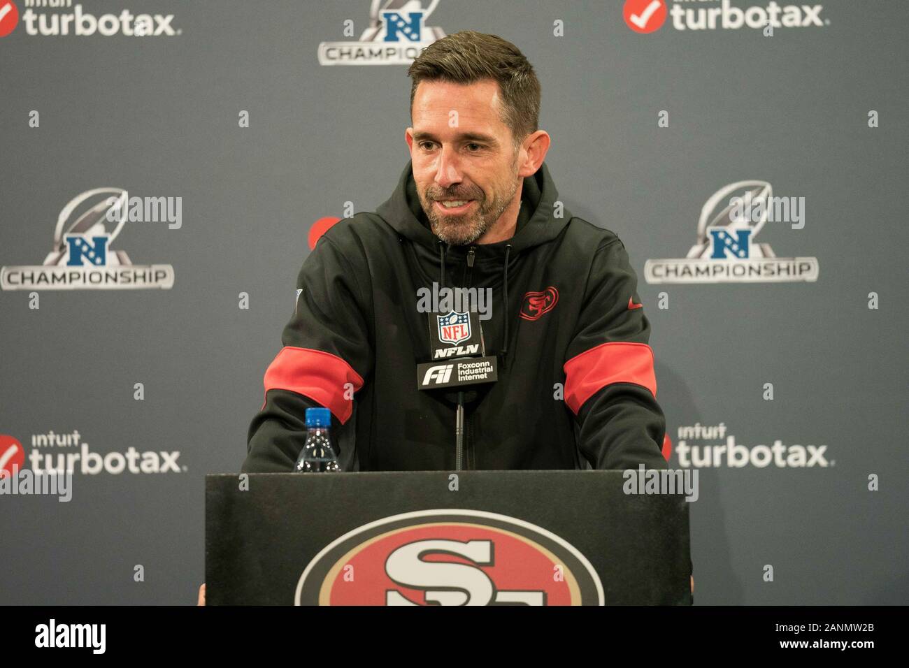 San Francisco 49ers head coach Kyle Shanahan during a press conference ...