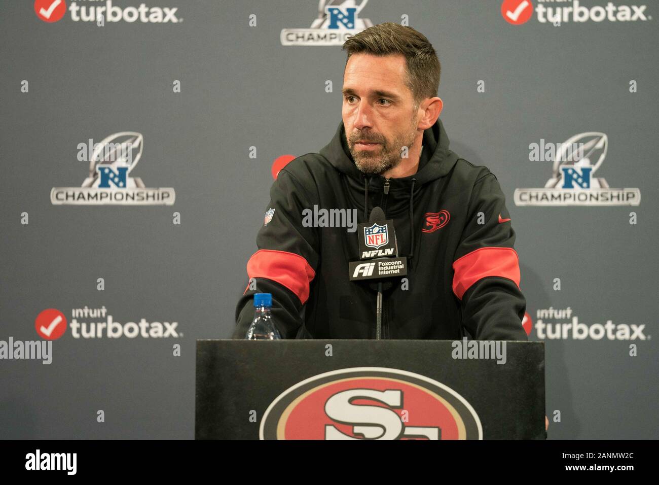 San Francisco 49ers head coach Kyle Shanahan during a press conference ...