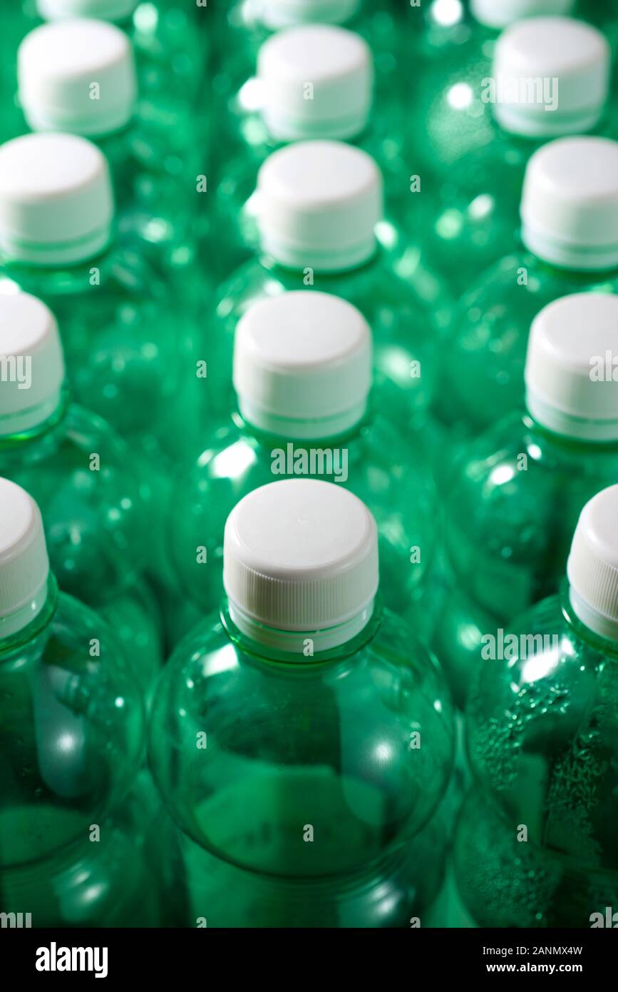 Water bottles in a row Stock Photo - Alamy