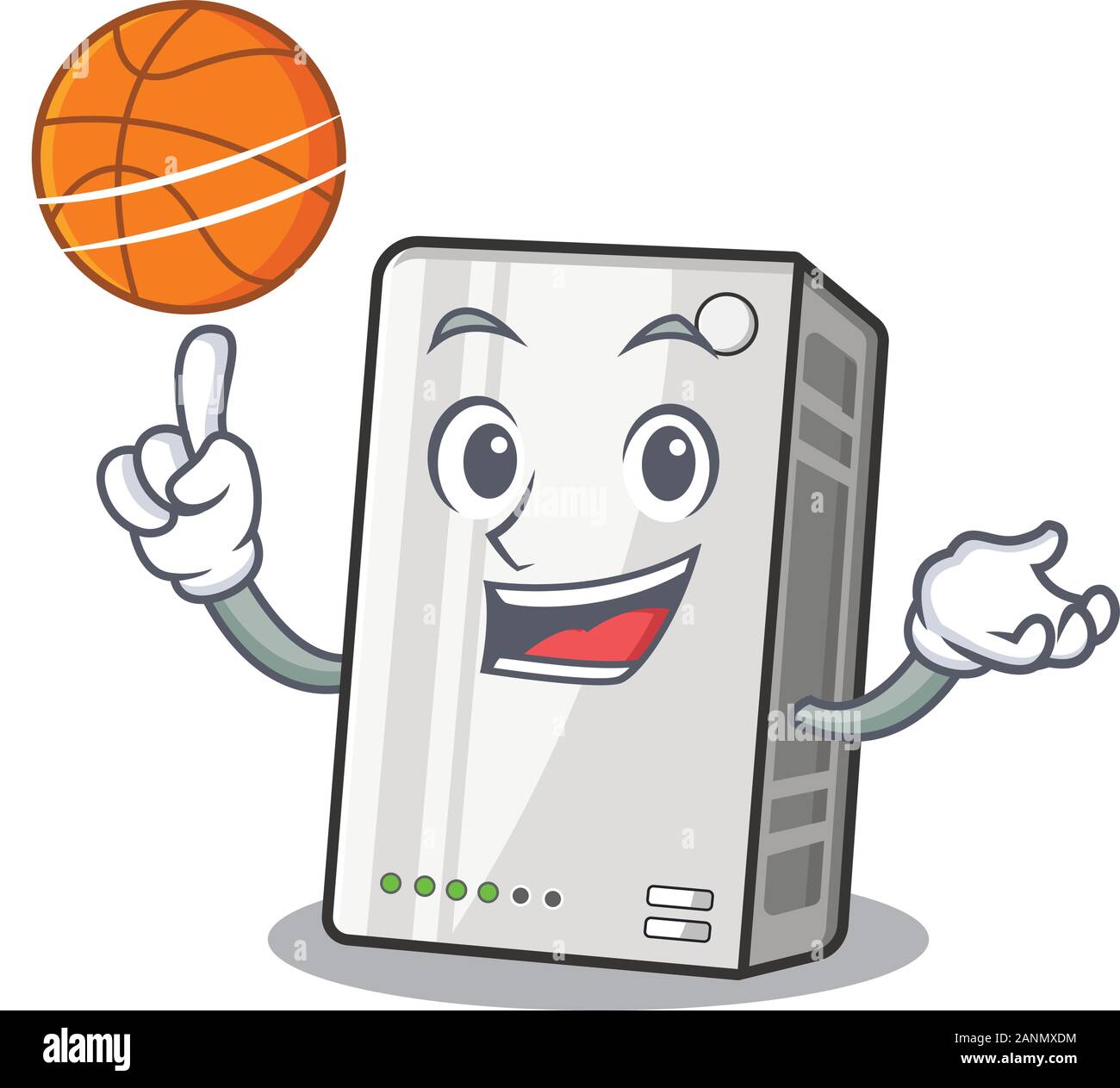 A mascot picture of power bank cartoon character playing basketball ...