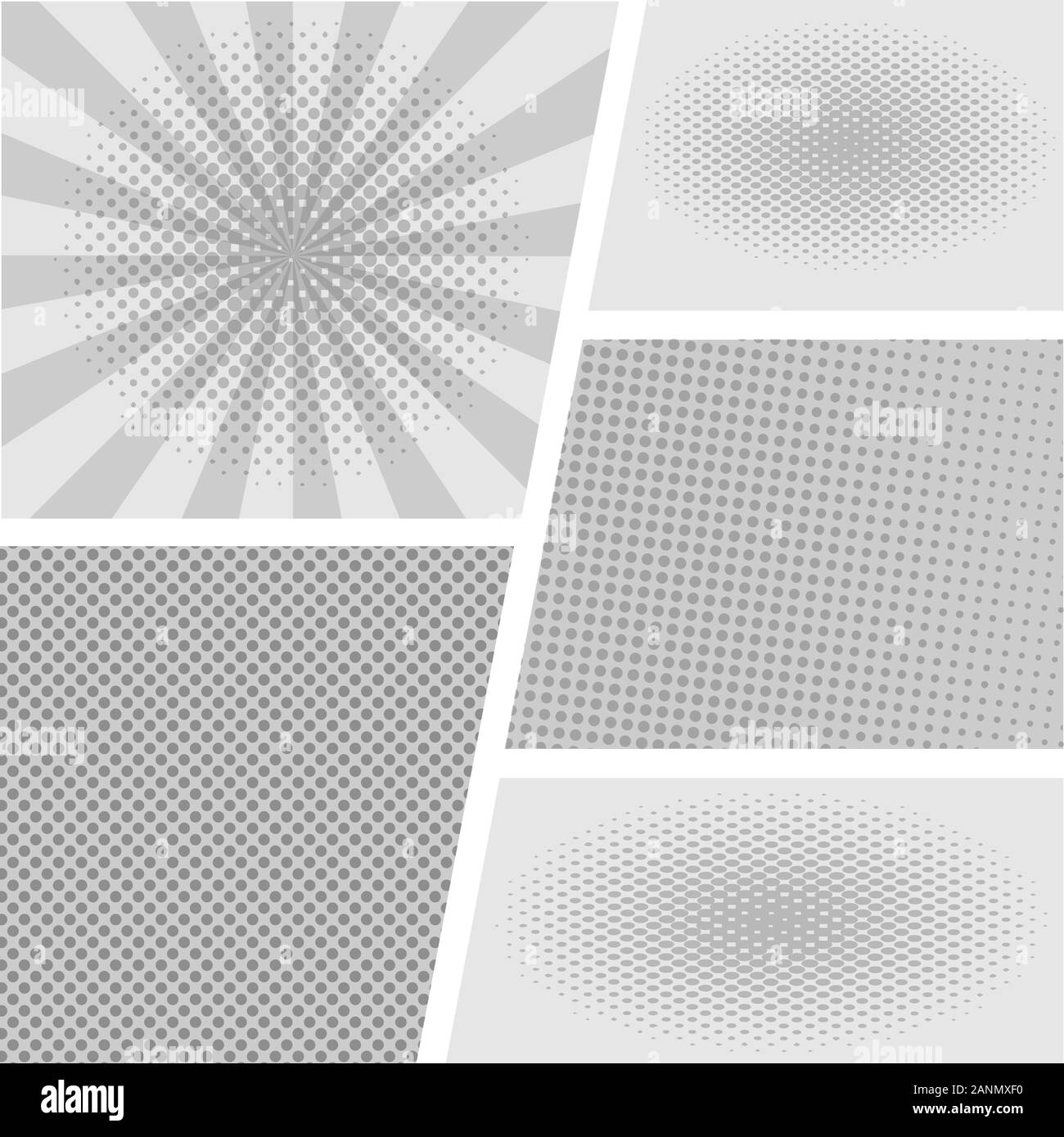 Comic page frame. black and white Funny superhero comics book empty ...