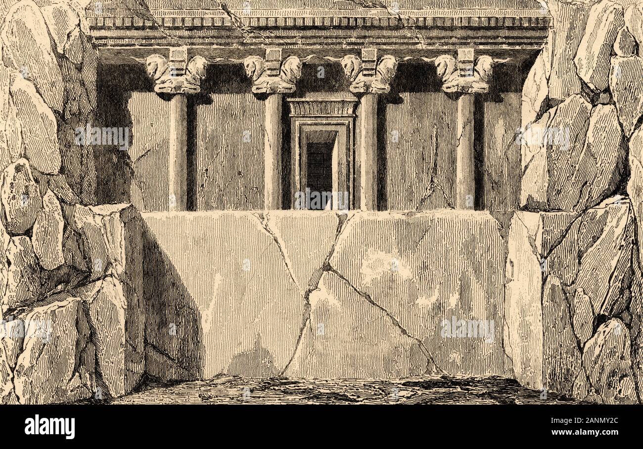 Ancient archeological site Naqsh-e Rustam, consisting of colossal tombs ...