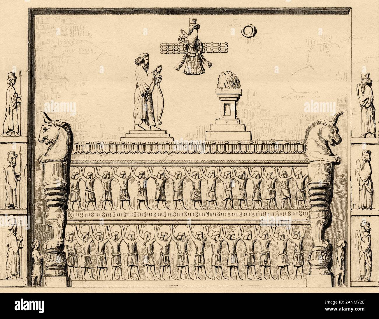 Ancient archeological site Naqsh-e Rustam, consisting of colossal tombs ...